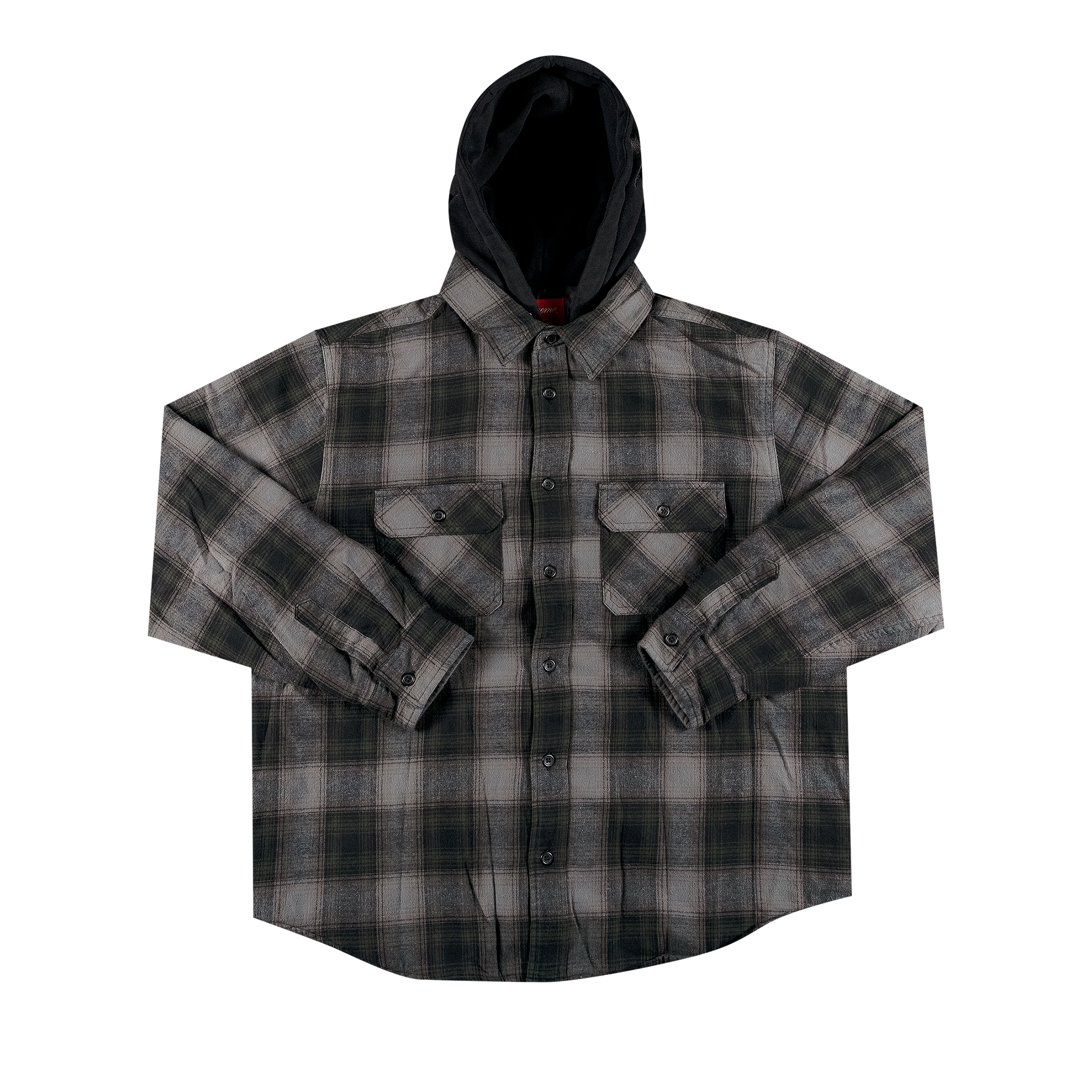 Supreme Hooded Flannel Zip Up Shirt - Black | Editorialist