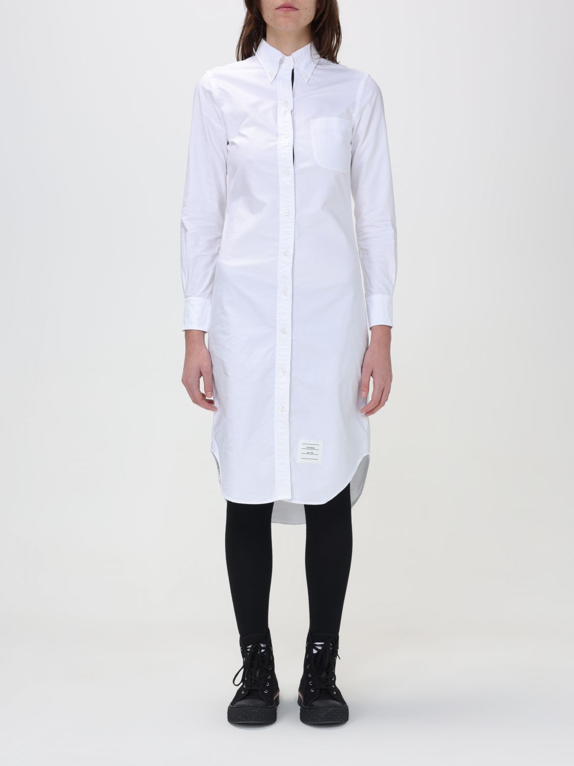 ワンピース THOM BROWNE Two-tone cotton shirt dress (FKD156AY3007 035) 26273770~white_0.jpg