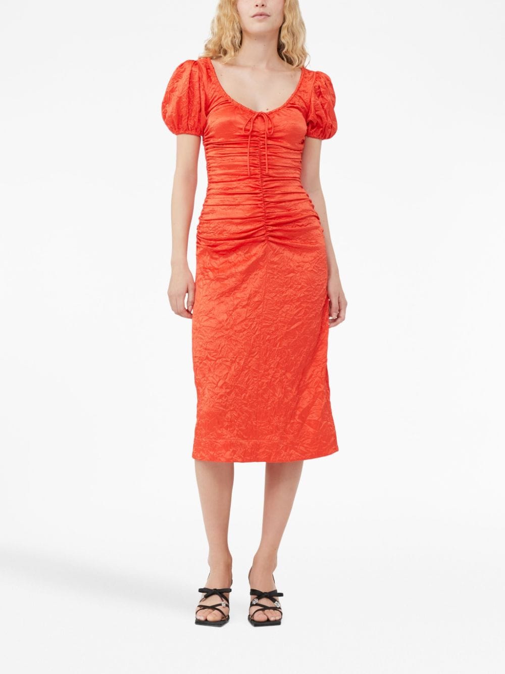 GANNI GANNI Ruched Midi Dress