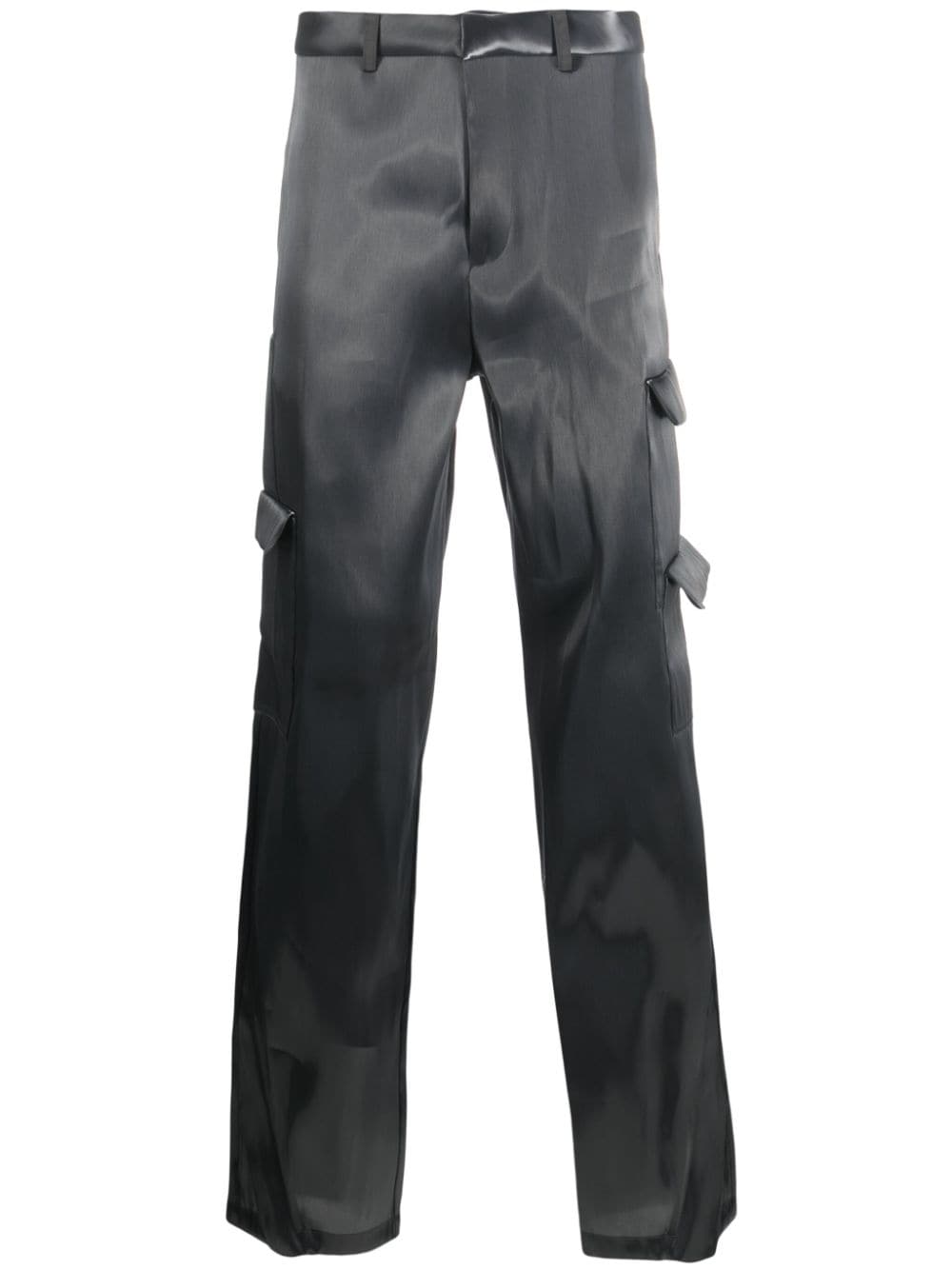Heliot Emil Liquid Metal Cargo Trousers In Grey - 87% Off