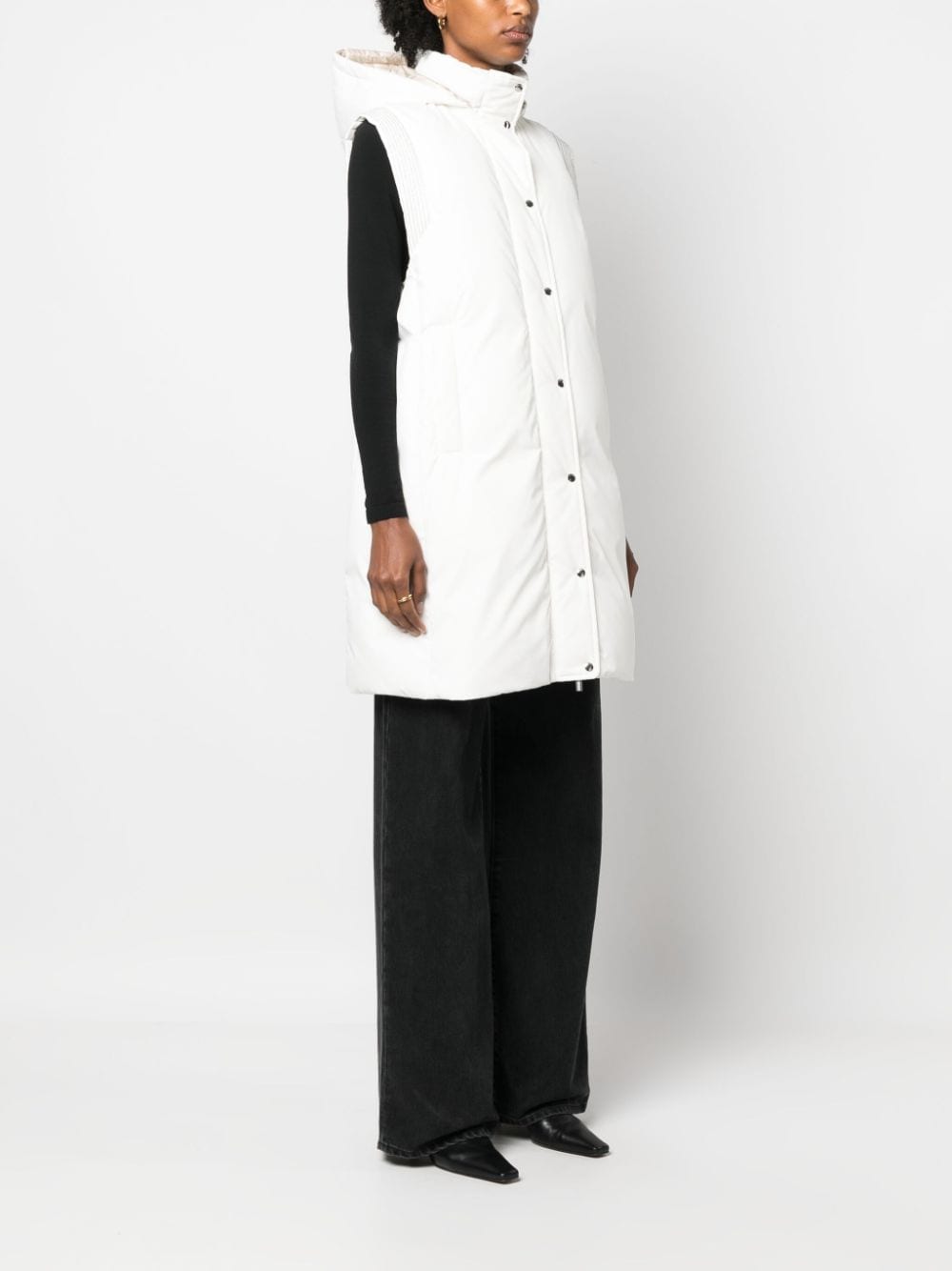 PESERICO Padded Down Gilet with Beaded Trim