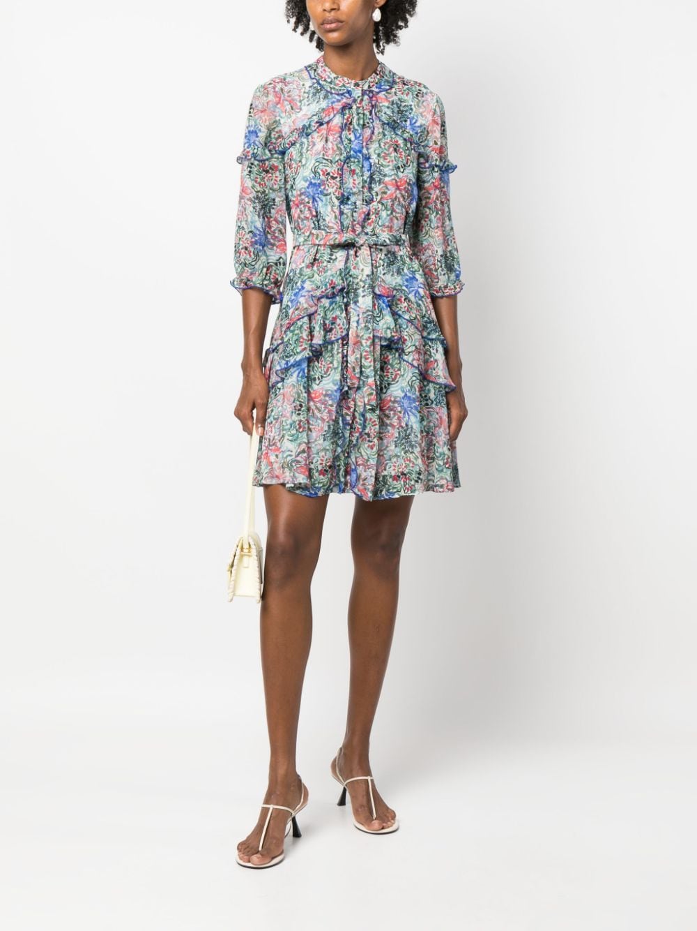 SALONI Floral-Print Silk Minidress