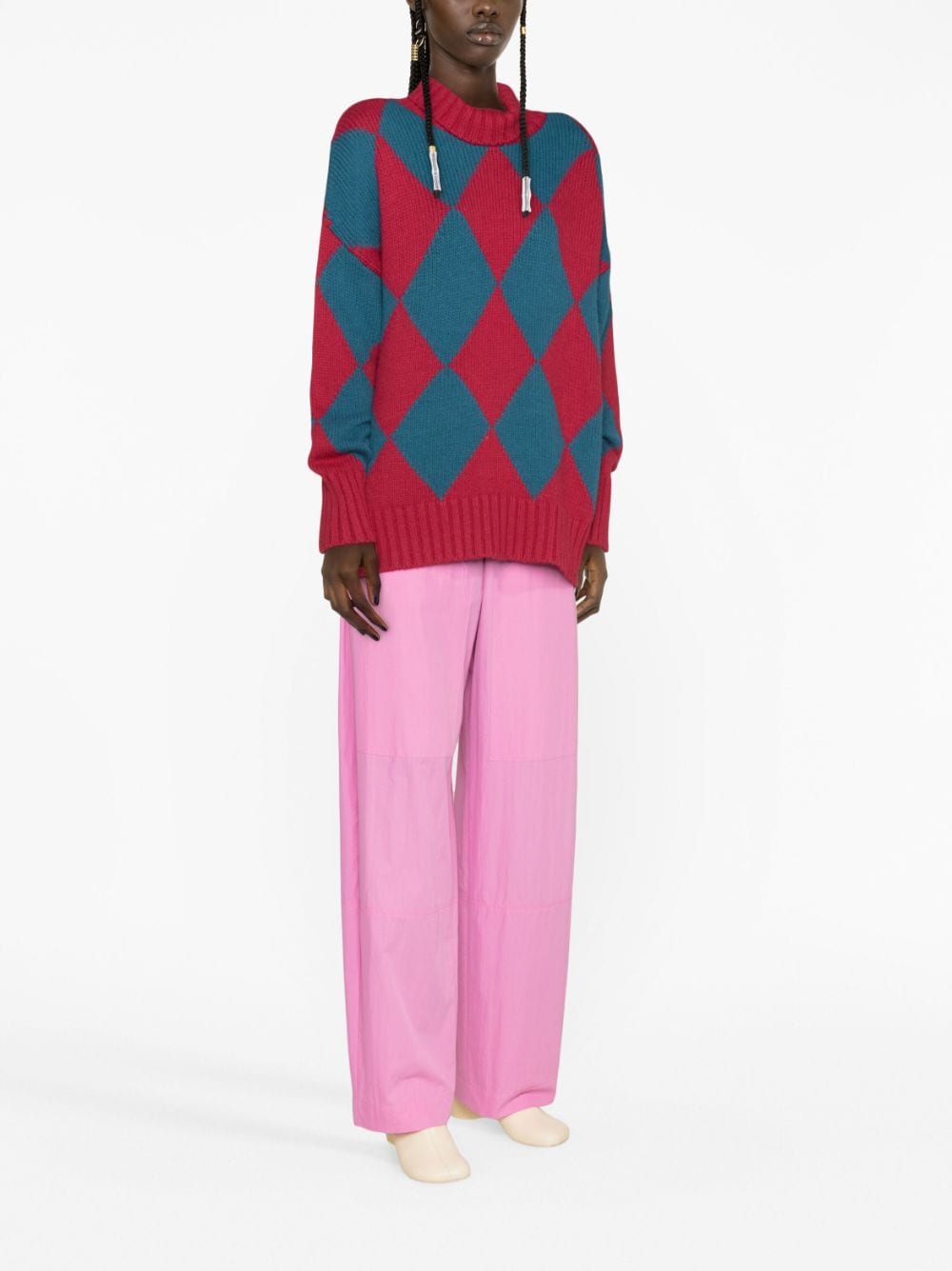 LA DOUBLEJ La DoubleJ Argyle Intarsia-Knit Jumper