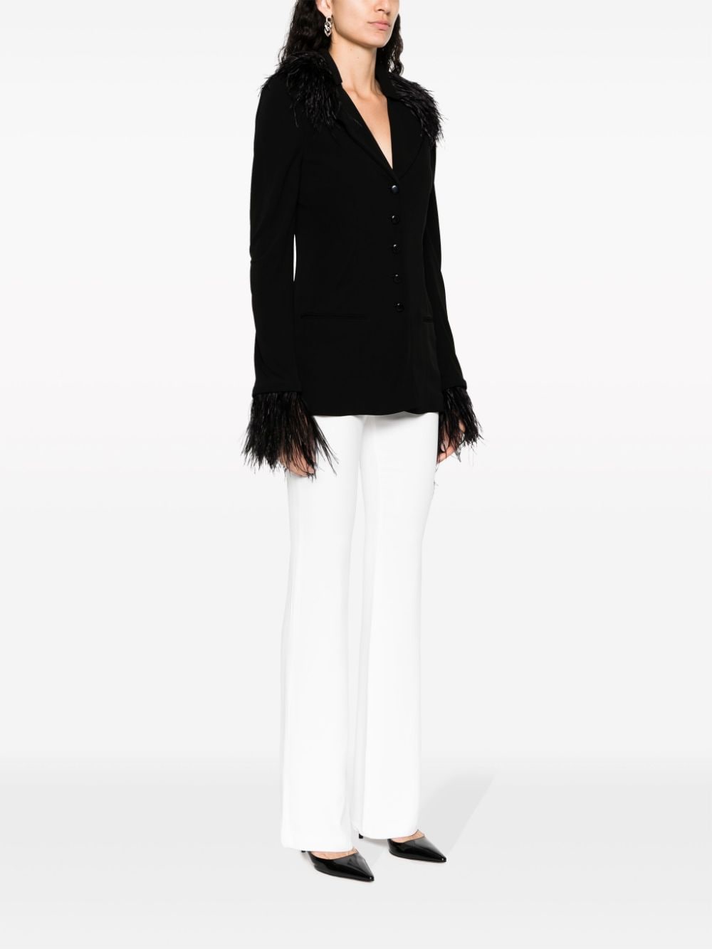 ALBERTA FERRETTI Alberta Ferretti Goose-Feather Trim Jacket