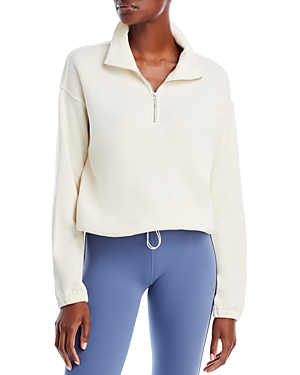 Aqua Half Zip Bungee Hem Sweatshirt In Buttercup - 76% Off | Editorialist