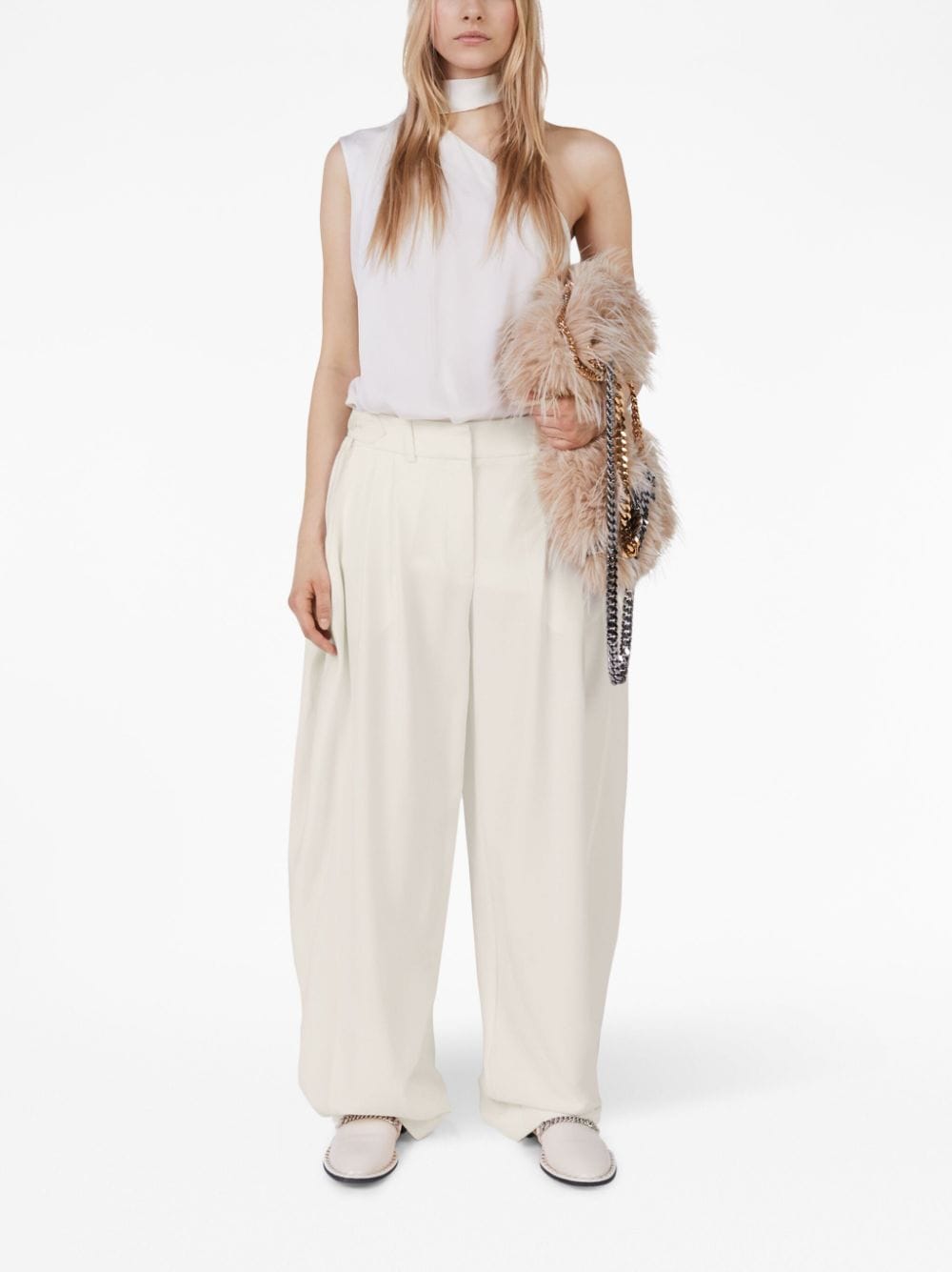 STELLA MCCARTNEY Pleated Wide-Leg Wool Trousers