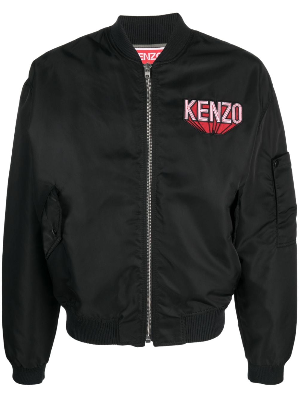 old Kenzo homme ロゴ　ボンバー　ブルゾン　ジャケット　黒 Kenzo Logo-Patch Cotton Bomber Jacket In Black - 77% Off
