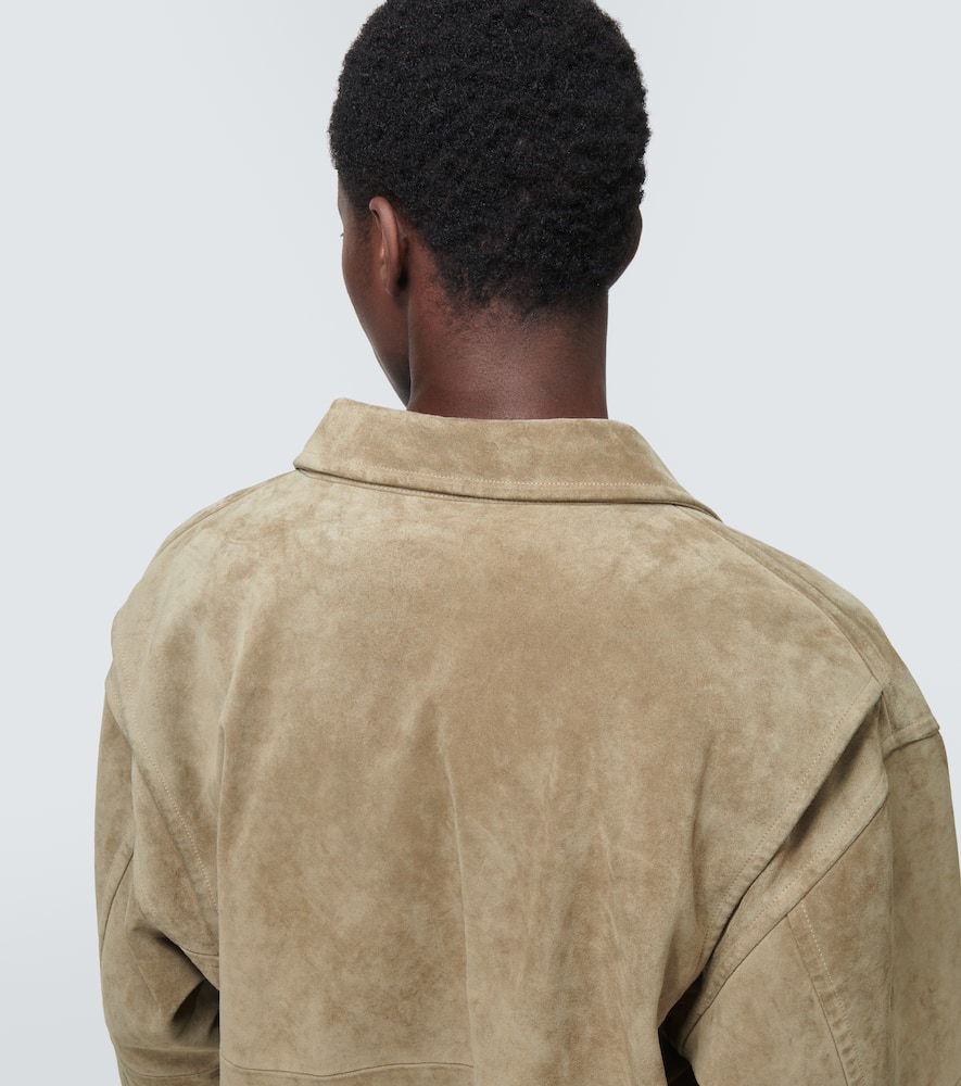 The Row Ronan Suede Blouson Jacket - Beige | Editorialist