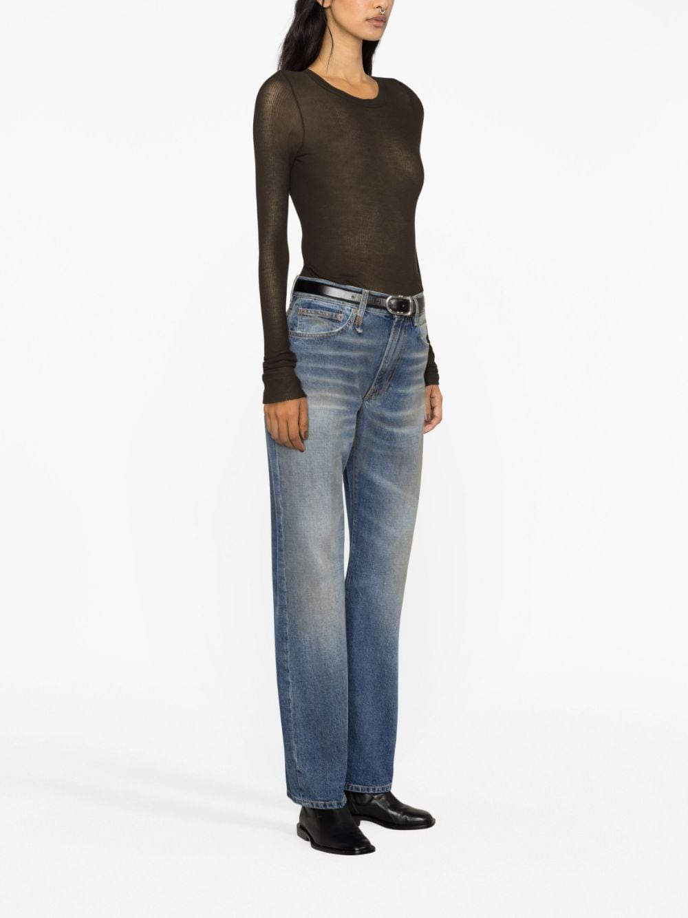 R13 R13 Mid-Rise Straight-Leg Jeans