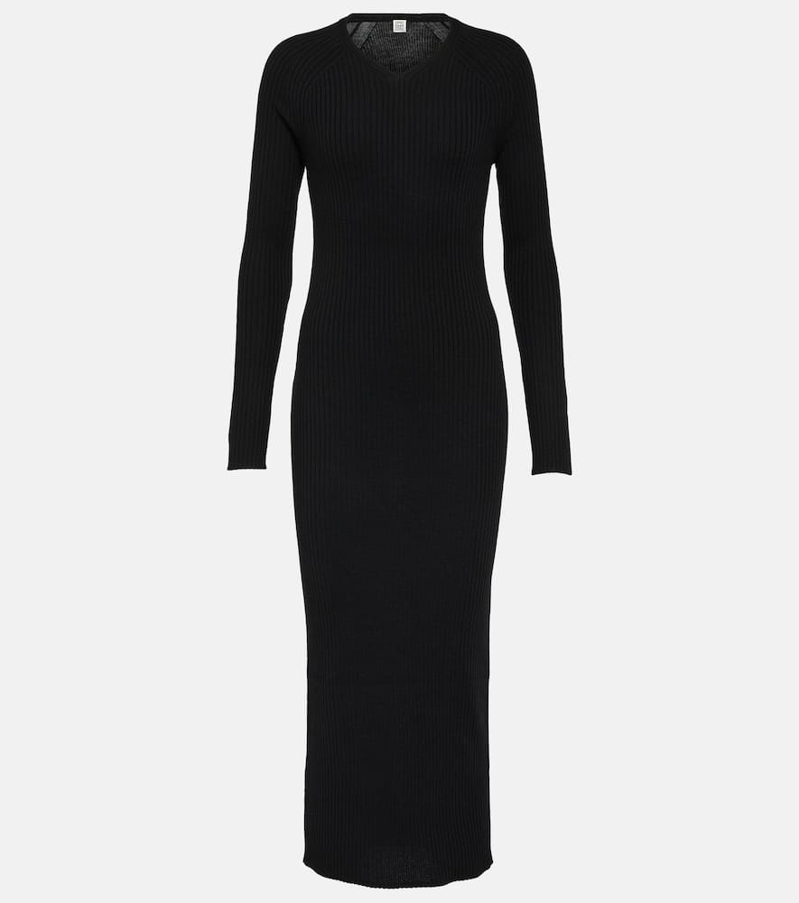 Buy TOTEME Crochet Knit Maxi Dress - Black At 80% Off