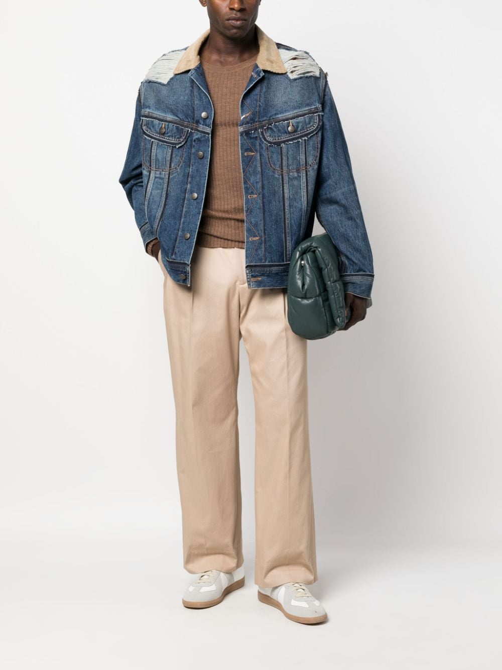 MAISON MARGIELA Maison Margiela x pendleton distressed denim jacket