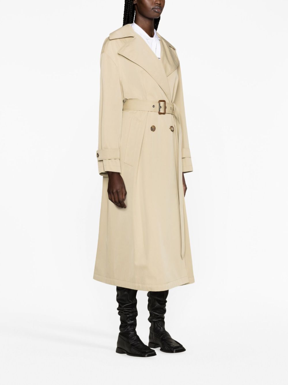 ALEXANDER MCQUEEN Cotton Cocoon-Sleeved Belted Trench Coat