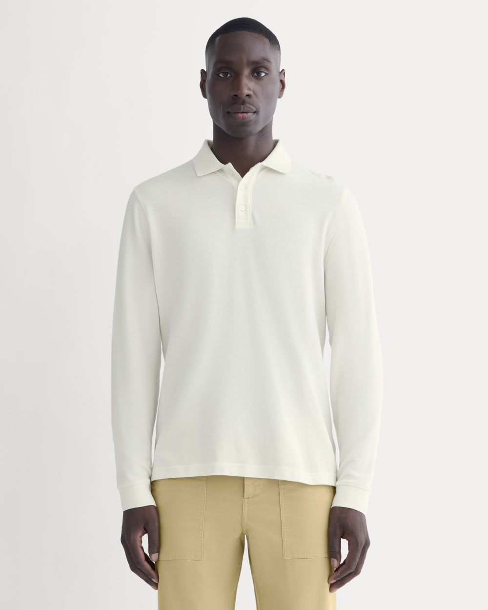 EVERLANE Long-Sleeve Pique Polo TShirt