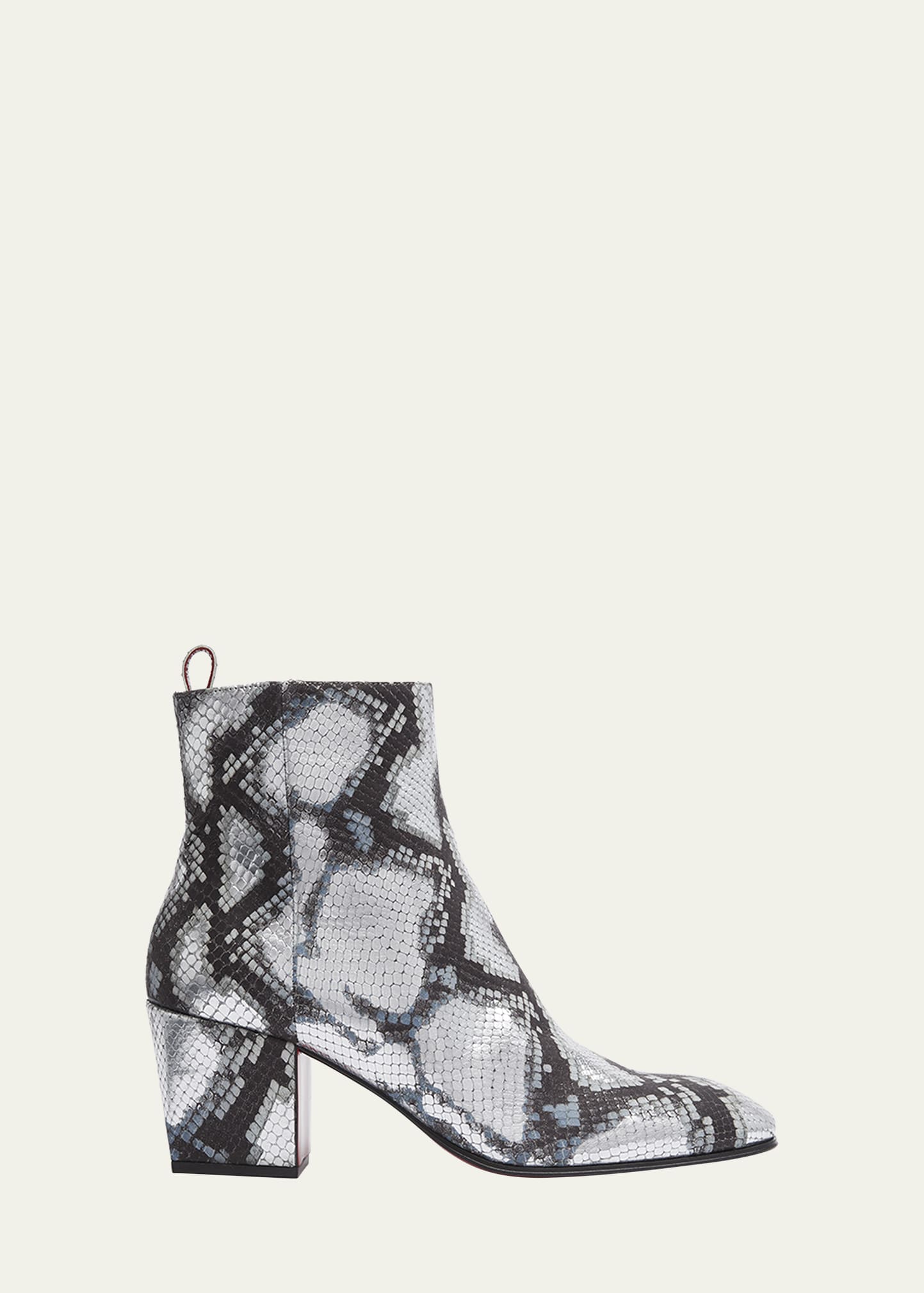 Christian Louboutin Rosalio Snake-Print Calfskin Ankle Boots  display picture 1