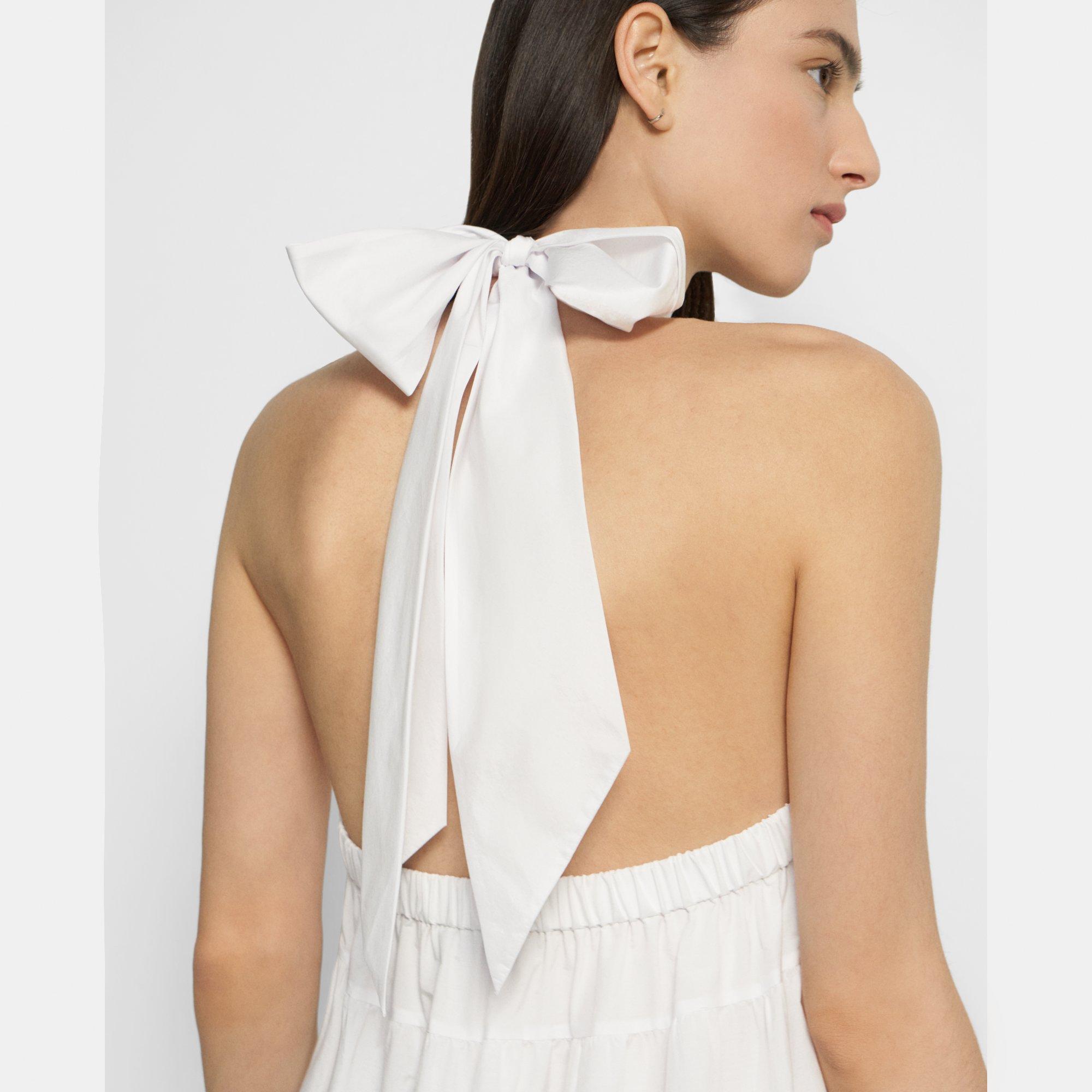 Theory Tiered Halter Maxi Dress In Cotton Blend In White - 80% Off |  Editorialist