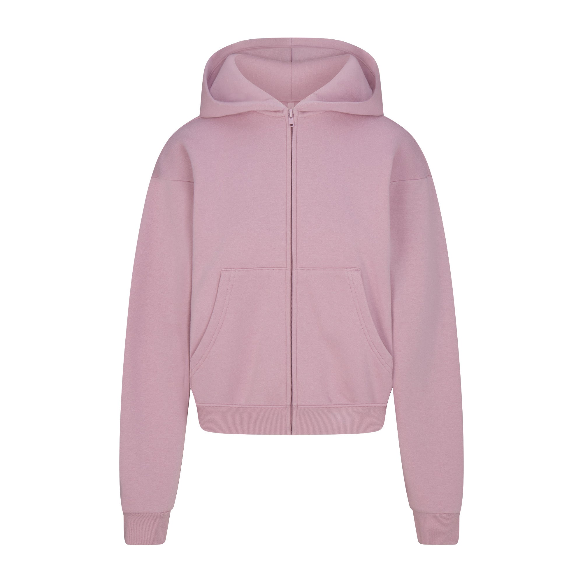 Skims Cotton Fleece Zip Up Hoodie - Marble | Editorialist
