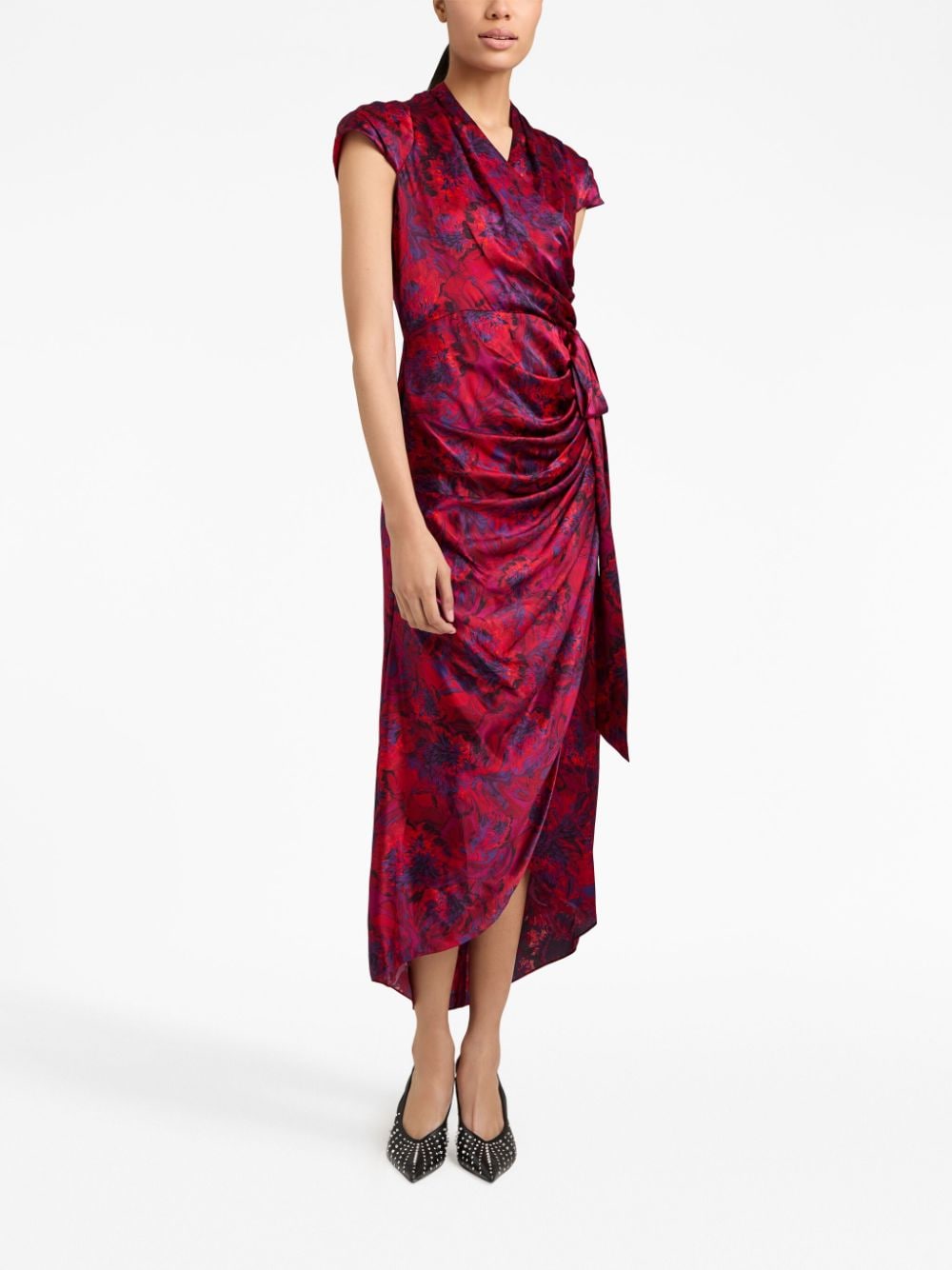 CINQ À SEPT Cinq A Sept Gail Floral-Print Silk Dress