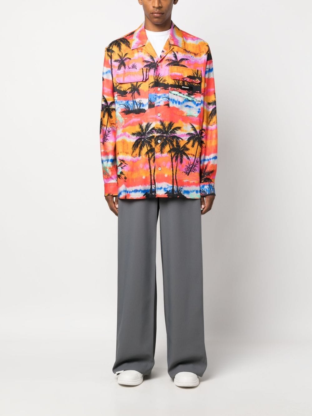 PALM ANGELS psychedelic palms-print shirt