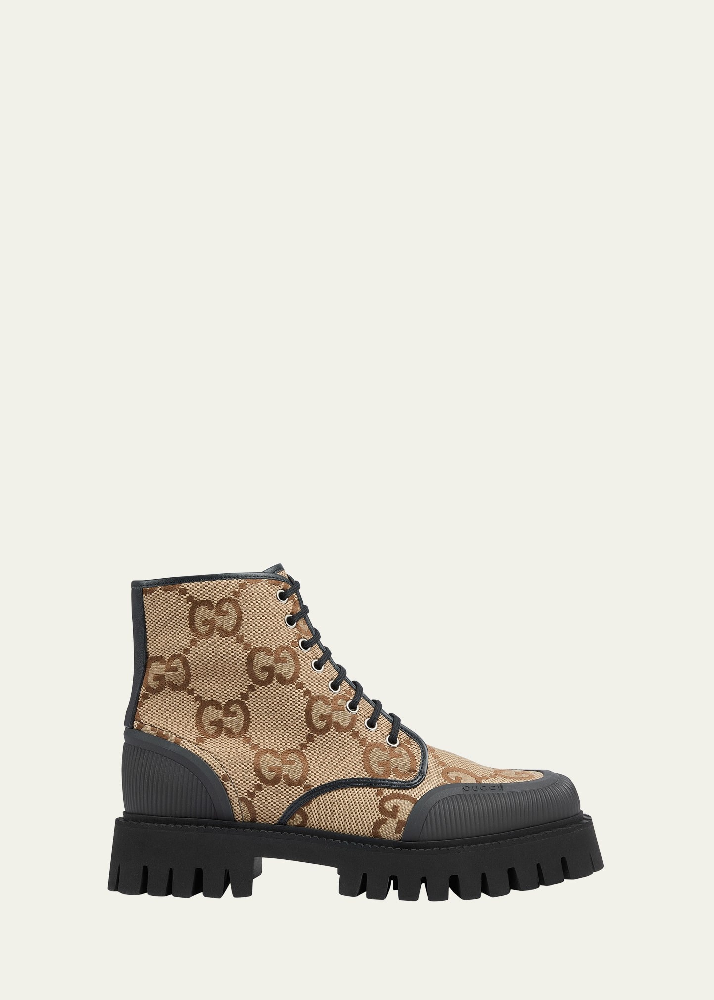 Gucci Novo Maxi Gg Lug Sole Lace-Up Boots - Camel | Editorialist display picture 2