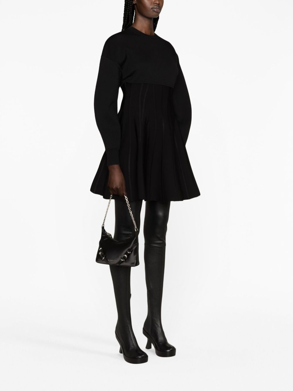 ALEXANDER MCQUEEN Wool-Blend Flared Minidress