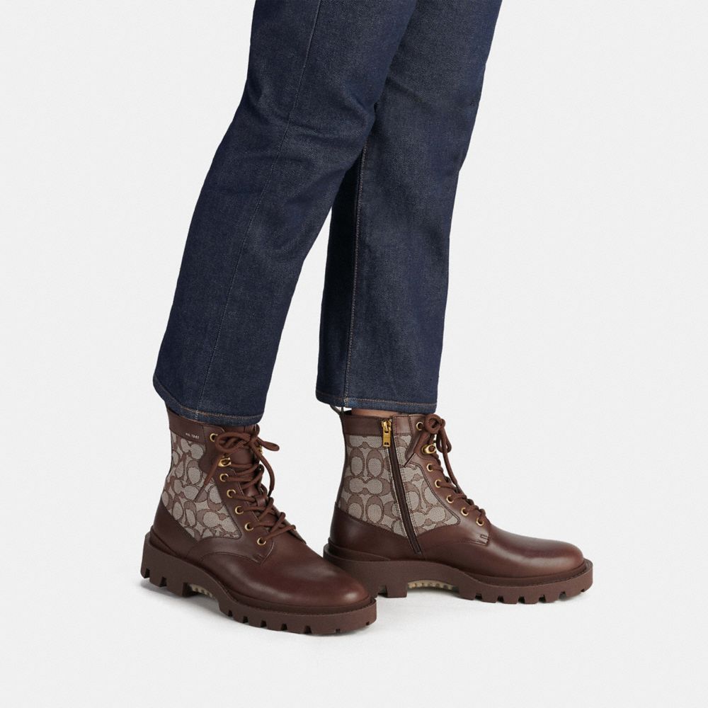NWT COACH KHAKI SIGNATURE JACQUARD CITYSOLE BOOT NWT COACH KHAKI SIGNATURE JACQUARD CITYSOLE BOOT main image 2