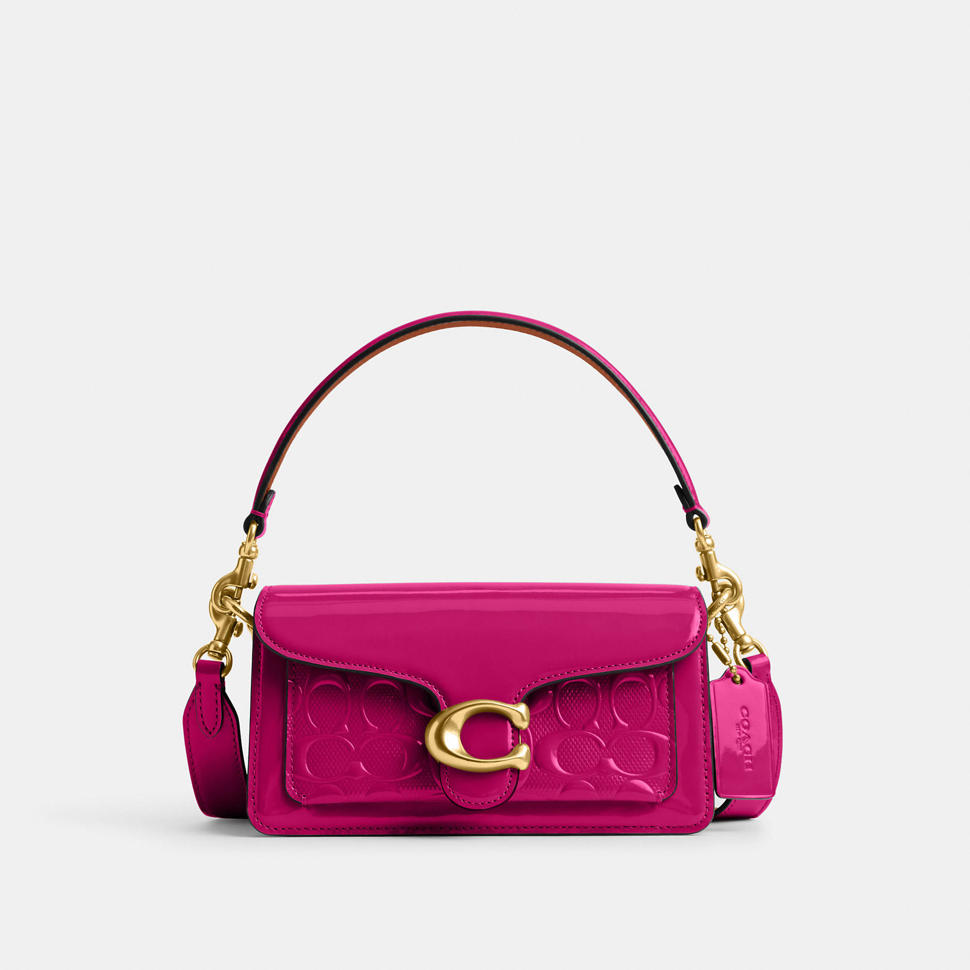 Coach Tabby Shoulder Bag 20 In Signature Leather - Brass/Magenta