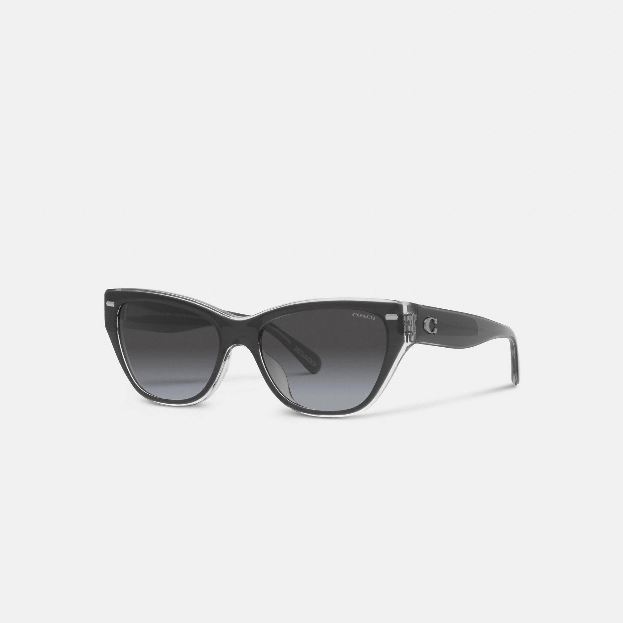 Coach Beveled Signature Square Cat Eye Sunglasses - Black  display picture 3