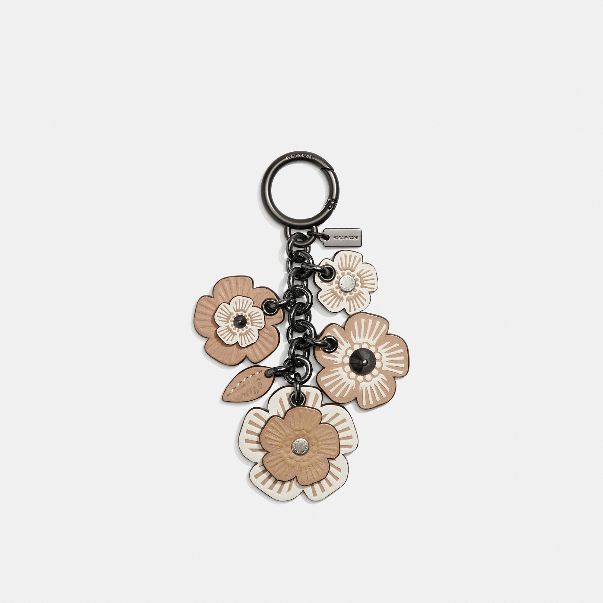 Coach Tea Rose Mix Bag Charm In Chalk/Black - 30% Off | Editorialist