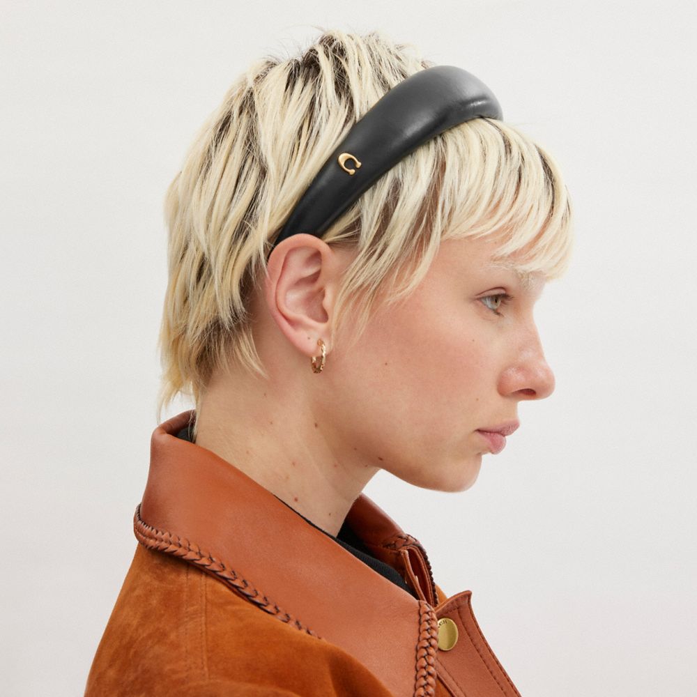 Buy COACH Leather Headband - Deep Blue At 30% Off | Editorialist display picture 2
