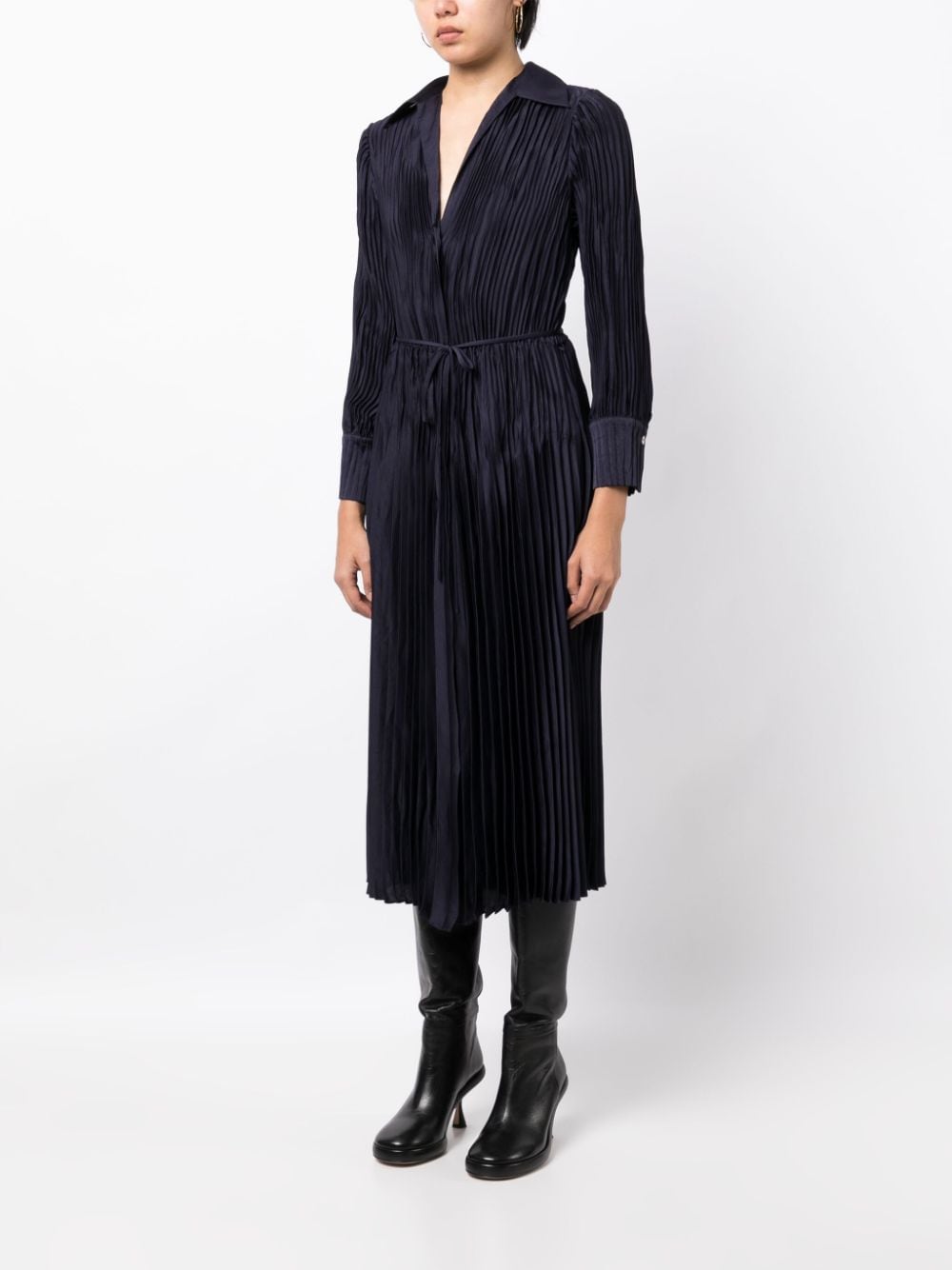 VINCE Vince. Long-Sleeve Pleated Shirt Dress