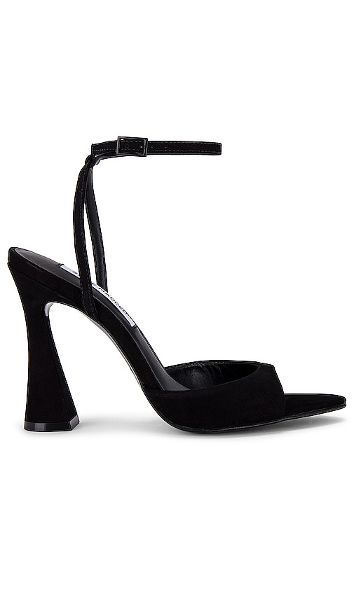 beki leather sculptural heel dress sandals Steve Madden Suede Ankle Strap Heels - Black Nubuck Ygroup_devssd
