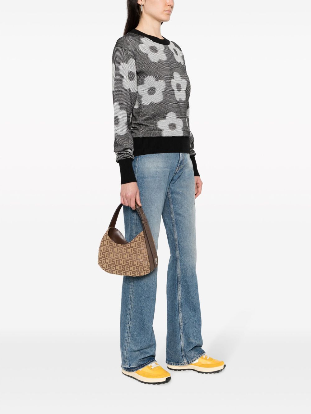 GCDS GCDS Comma Monogram Embossed Shoulder Bag