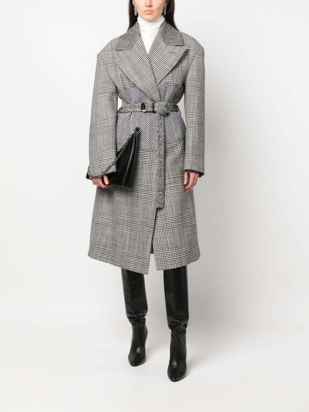 TOM FORD Patchwork Belted Wool Coat