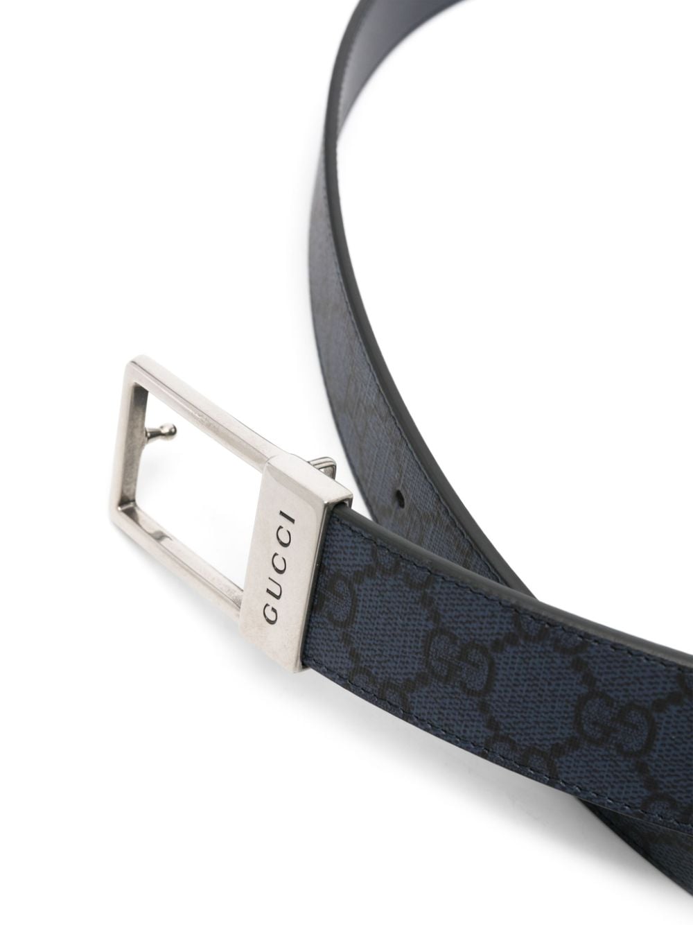 Gucci Gg Supreme-Canvas Leather Belt - Blue | Editorialist display picture 2