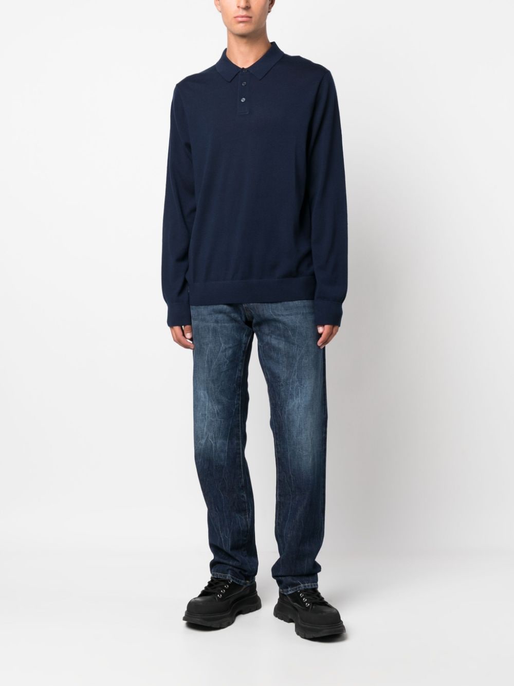 MICHAEL KORS long-sleeve merino polo shirt