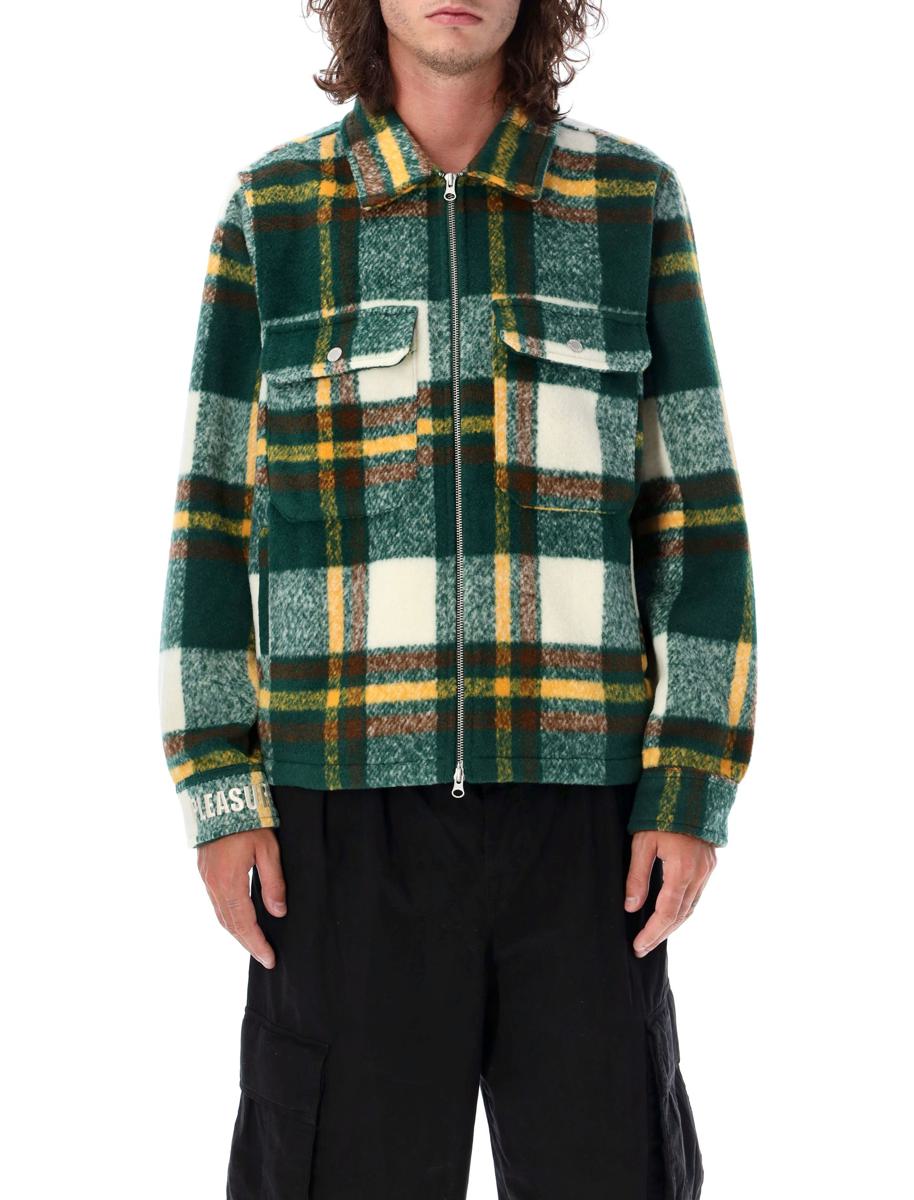 Pleasures Folklore Plaid Work Jacket In Green - 37% Off | Editorialist