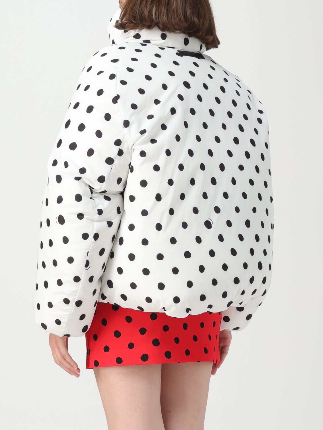 Marni Jacket In Padded Nylon With Polka Dot Print In White - 65