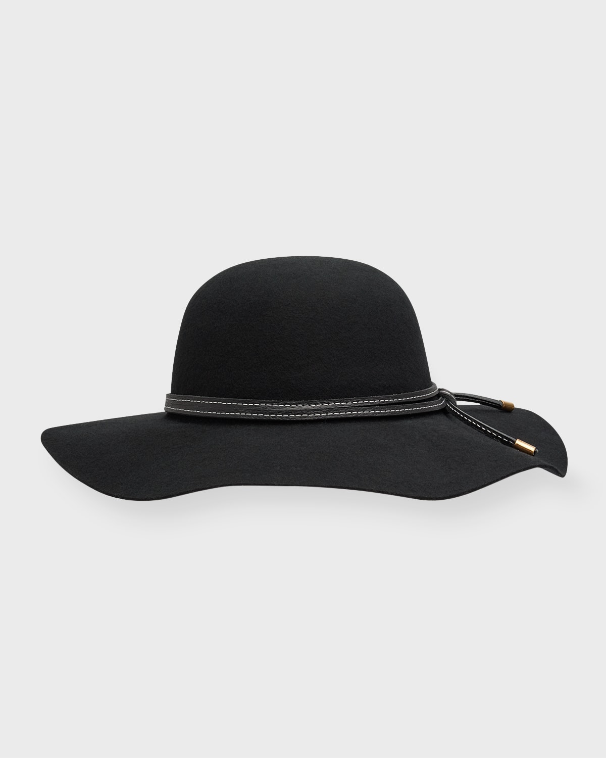 Sensi Studio Lady Felt Fedora With Leather Band - Black  display picture 1