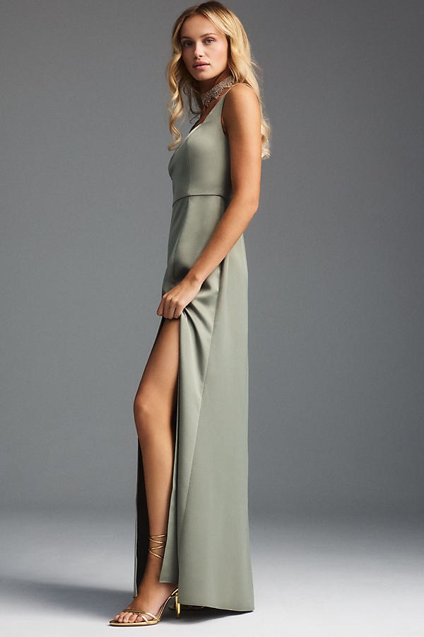 bhldn sophia square neck satin maxi dress BHLDN Sophia Square-Neck Satin Maxi Dress