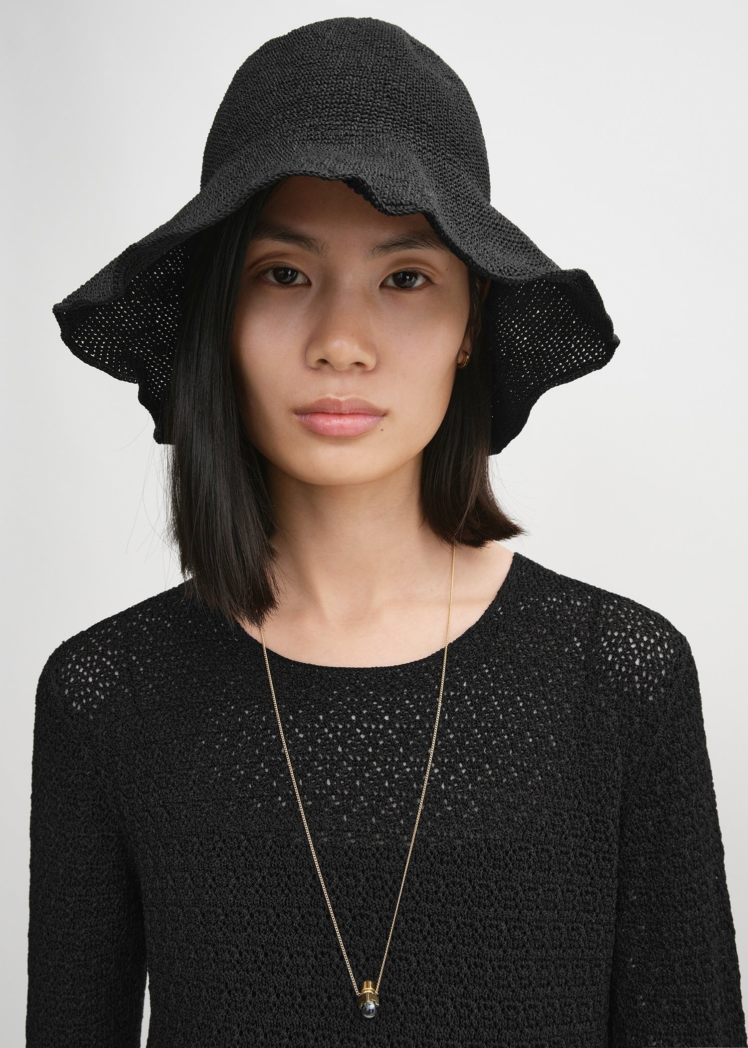 Toteme Paper Straw Bucket Hat - Black | Editorialist Toteme Paper Straw Bucket Hat - Black | Editorialist