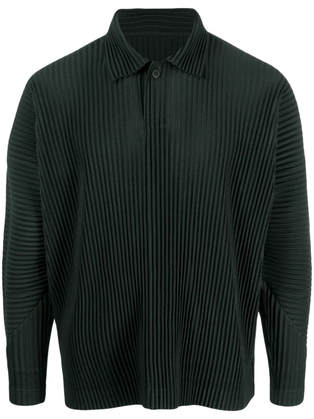 Issey Miyake Mc August Pleated Polo Shirt - Green | Editorialist