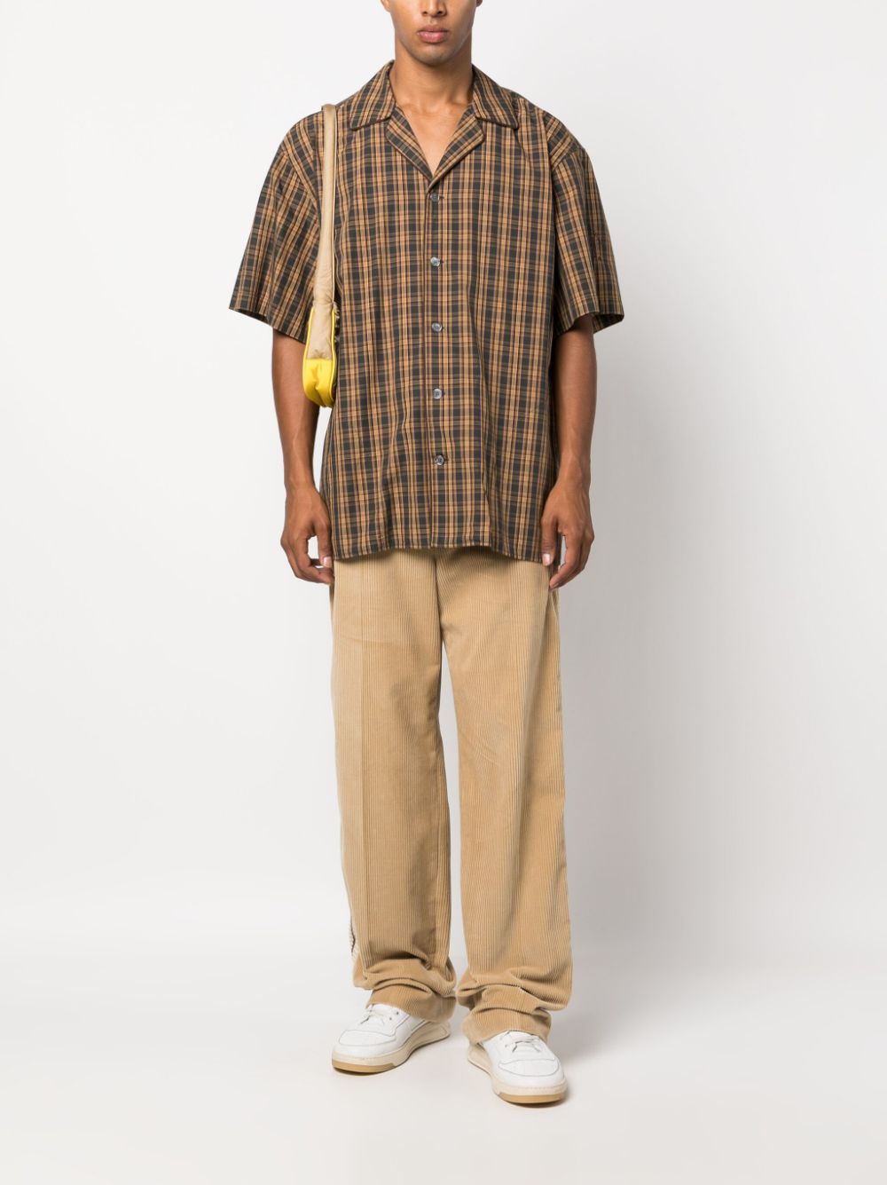 PALM ANGELS Palm Angels Crochet-Stripe Cotton Corduroy Trousers