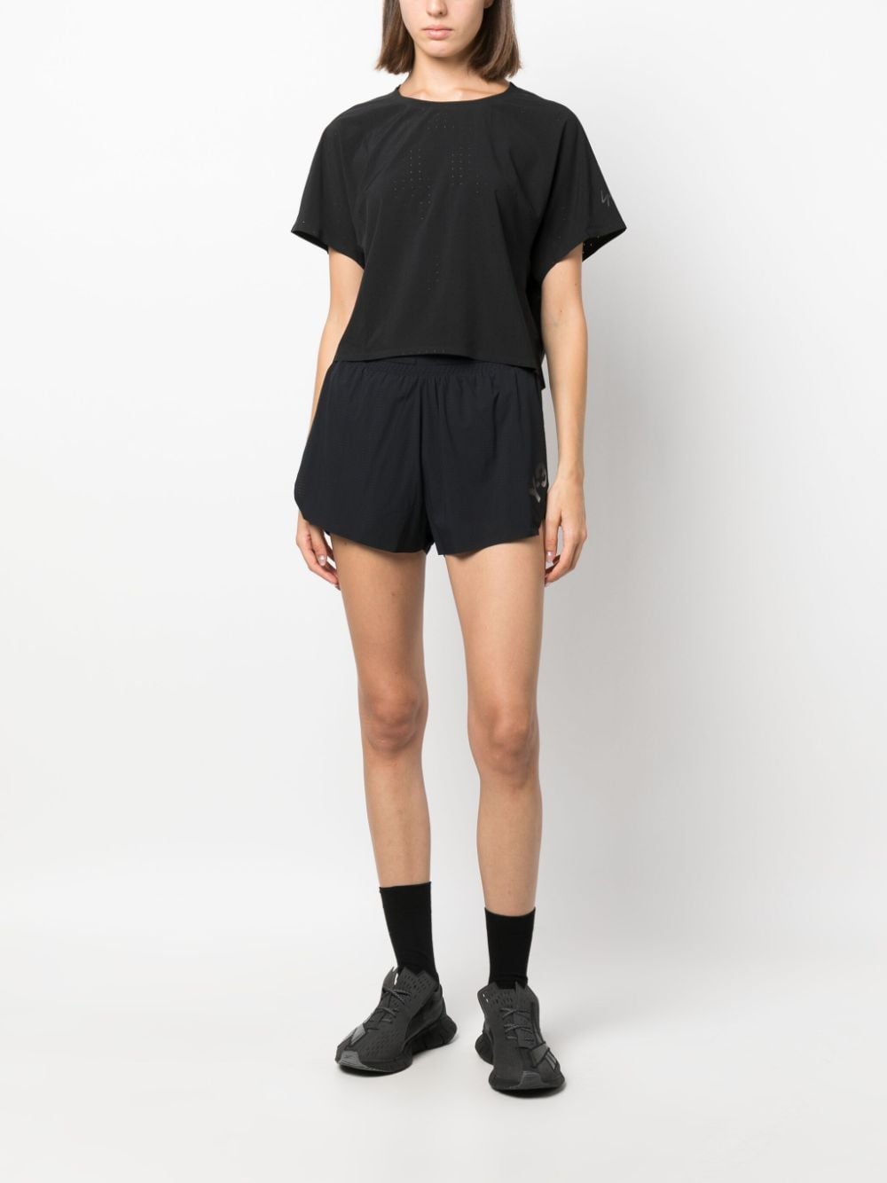Y3 Y-3 Logo-Print Running Shorts