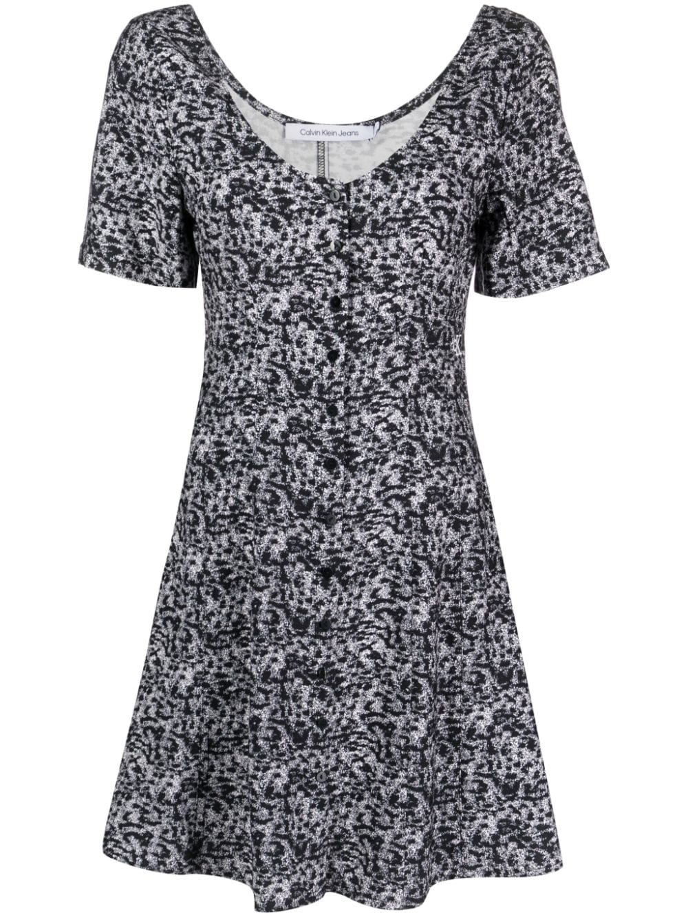 Calvin Klein Abstract-Print Buttoned Minidress In Black - 43% Off |  Editorialist