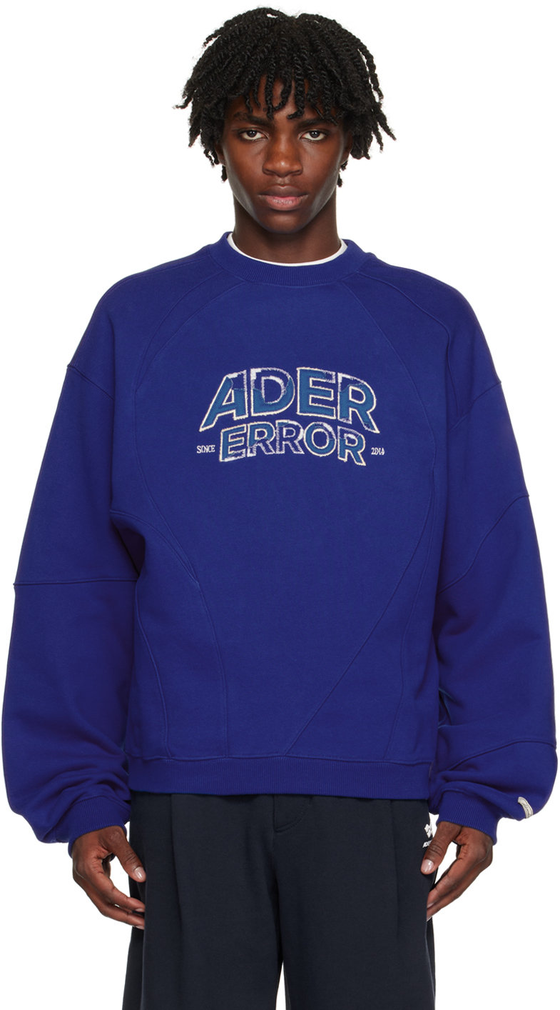 Ader Error Paneled Sweatshirt In Blue - 59% Off | Editorialist