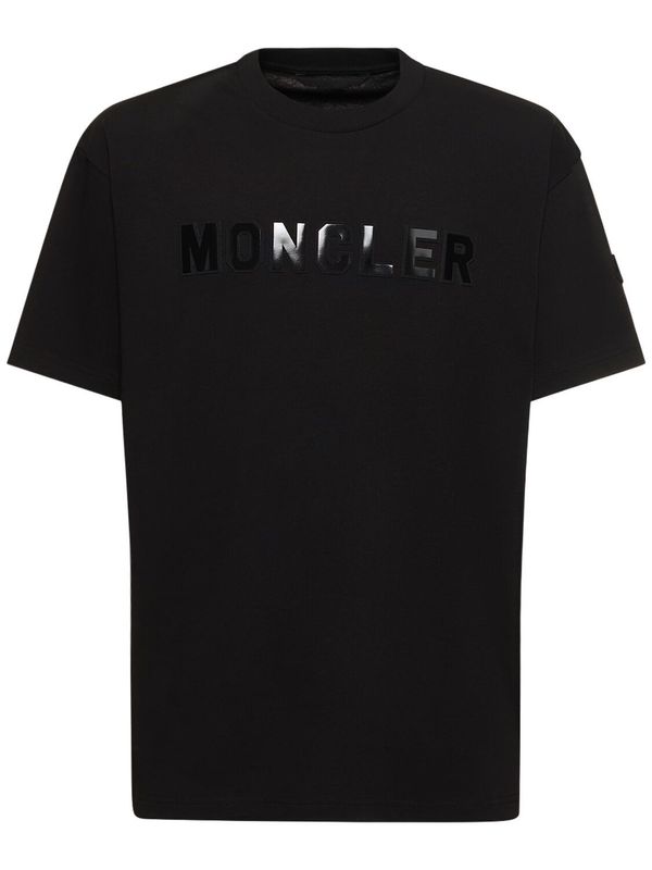 Moncler Logo Cotton Jersey T-Shirt Black Editorialist