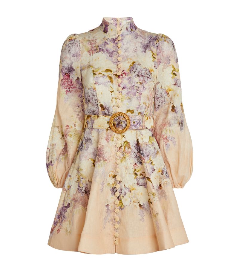 Zimmermann Lyrical Buttoned Mini Dress In Multi - 36% Off | Editorialist