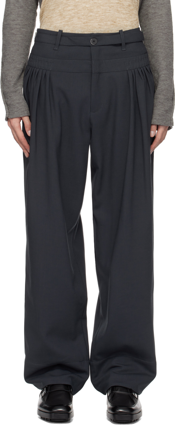 Kiko Kostadinov Gray Solon Trousers In Graphite - 66% Off