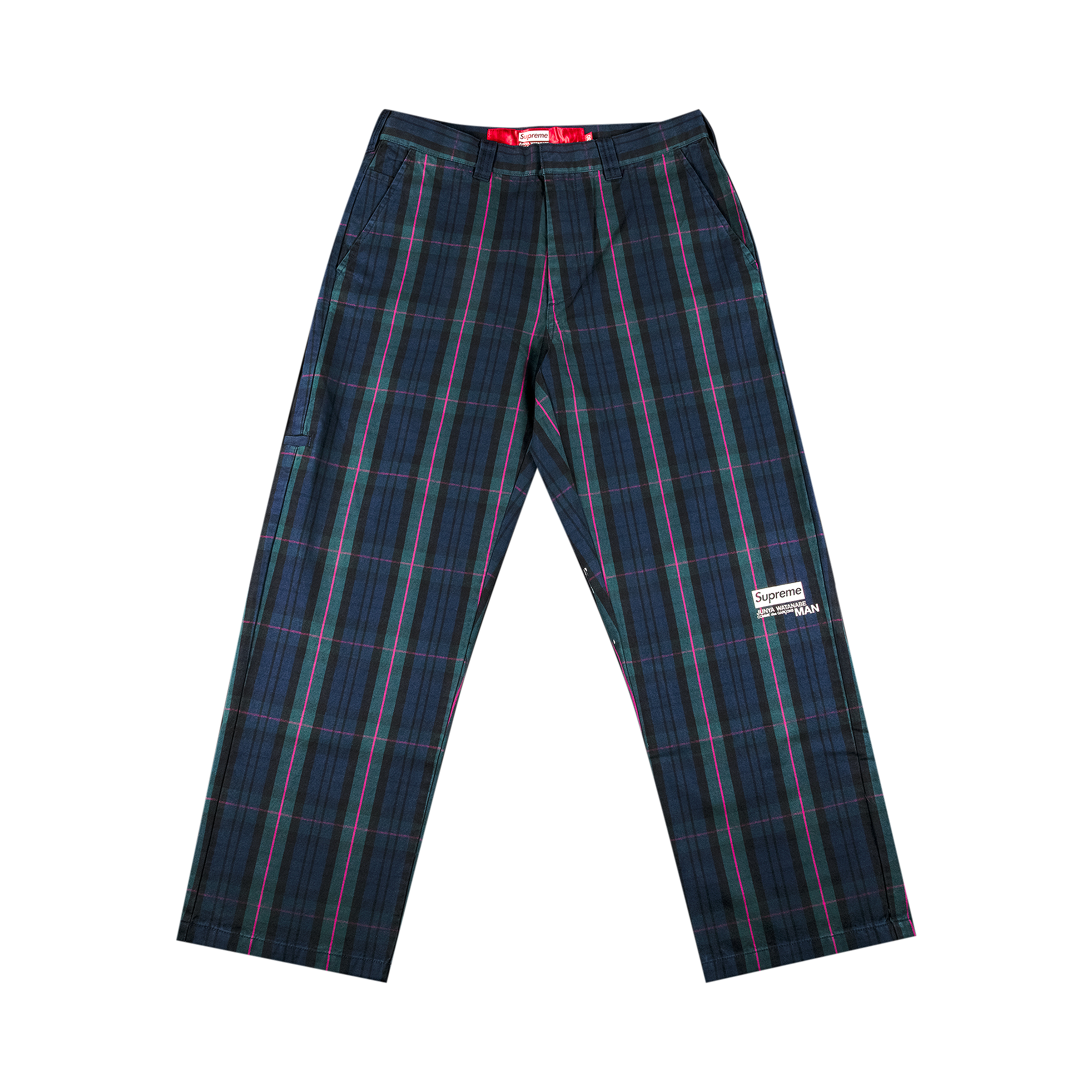Supreme X Junya Watanabe Plaid Work Pant - Blue | Editorialist