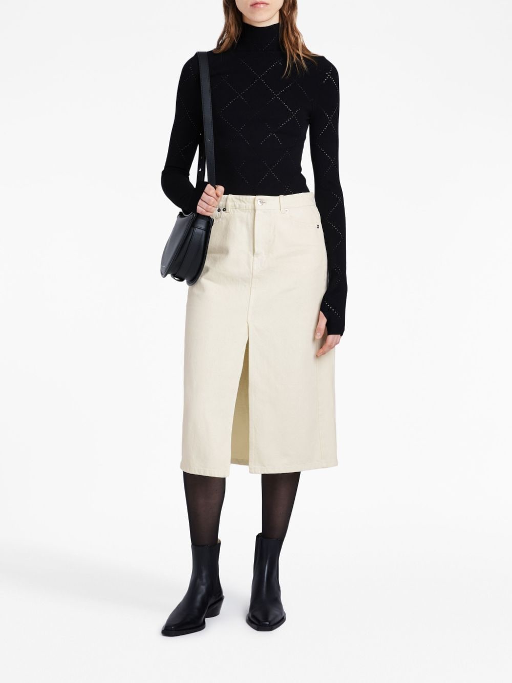 PROENZA SCHOULER WHITE LABEL Proenza Schouler White Label Washed-Denim Midi Skirt